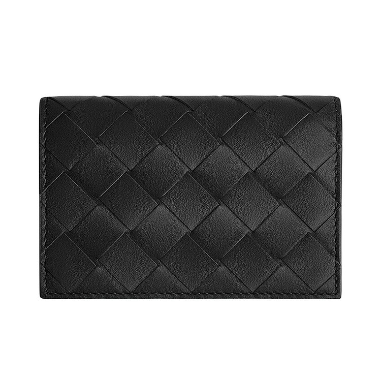BOTTEGA VENETA(보테가베네타) 23FW 보테가베네타 인트레치아토 폴드 카드지갑 폴딩지갑 명합지갑 반지갑 블랙 ...