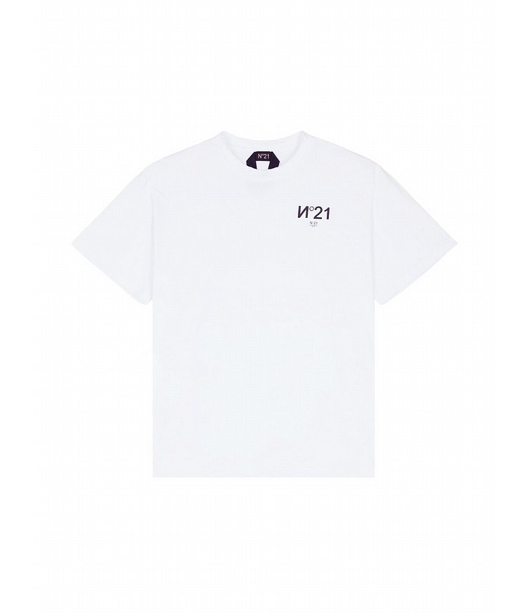 N21(넘버투애니원) N21 남성 미러 로고 프린트 반팔 티셔츠 (N1M F011 6331 1101) 화이트 | 신세계V