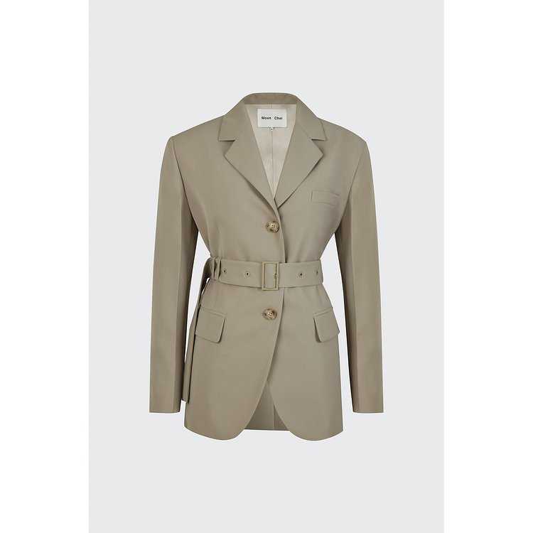 MOON CHOI (종료)(문초이) Center back slit 2-way blazer _ Taupe | 신세계V