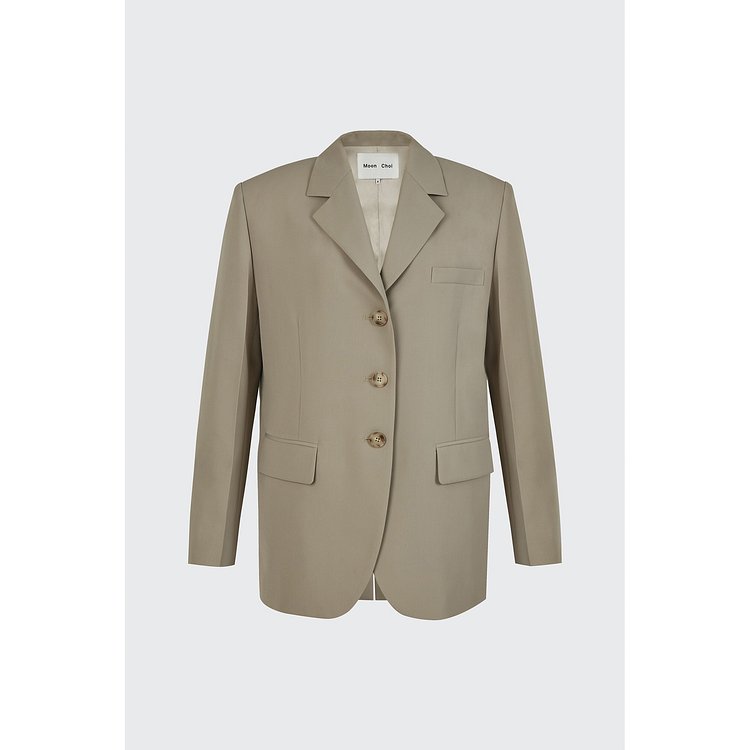 MOON CHOI (종료)(문초이) Center back slit 2-way blazer _ Taupe | 신세계V