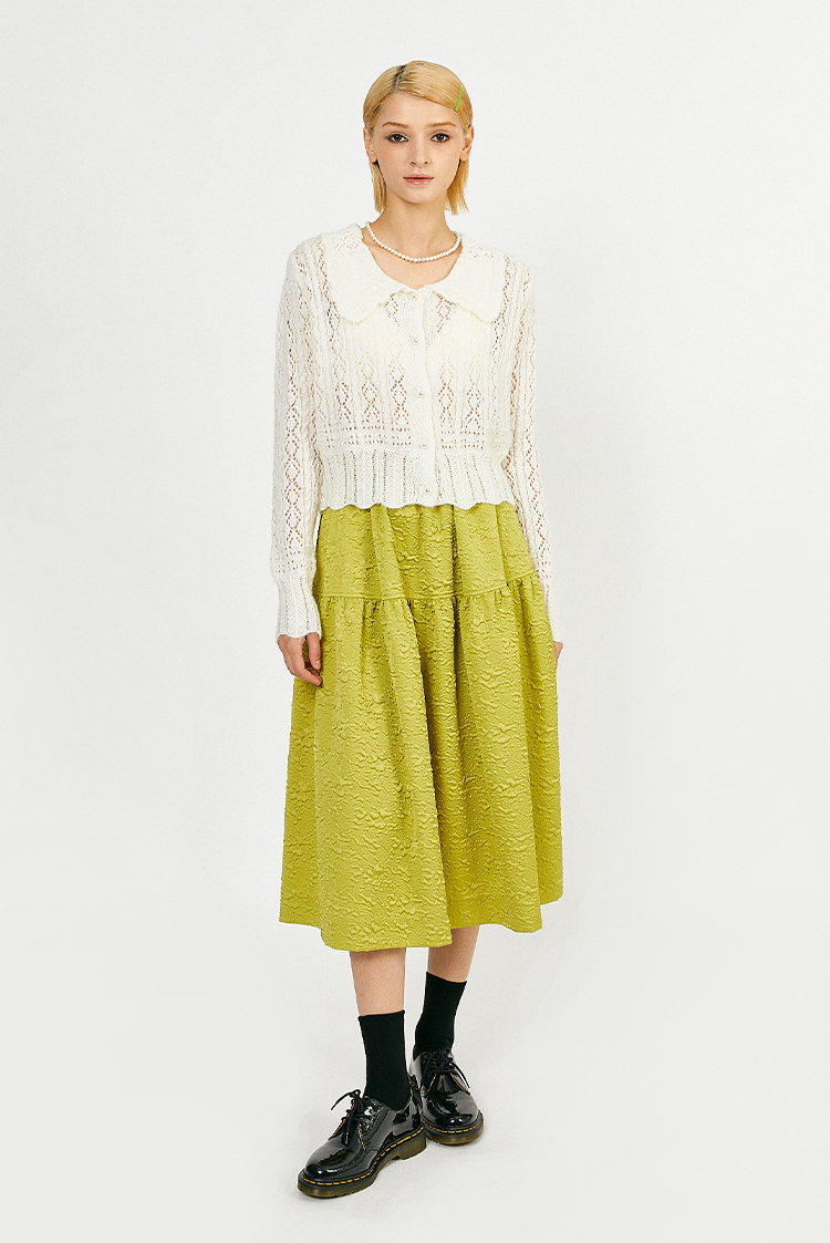 DEBB(종료)(뎁) [DEBB]Ruffle Collar Knit Cardigan_IV | 신세계V