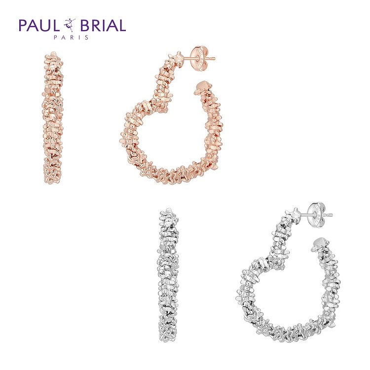 PAUL BRIAL(폴브리알) [PAUL BRIAL] 폴브리알 폴브리알 PYBE0227 하트 텍스처 귀걸이 | 신세계V