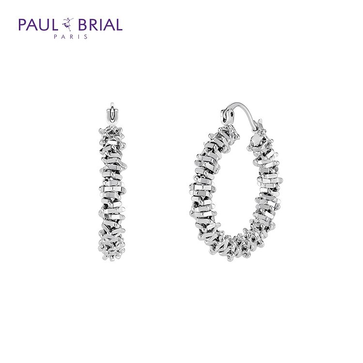 PAUL BRIAL(폴브리알) [PAUL BRIAL] 폴브리알 폴브리알 PYBE0123 블링 텍스처 후프링 귀걸이 | 신세계V