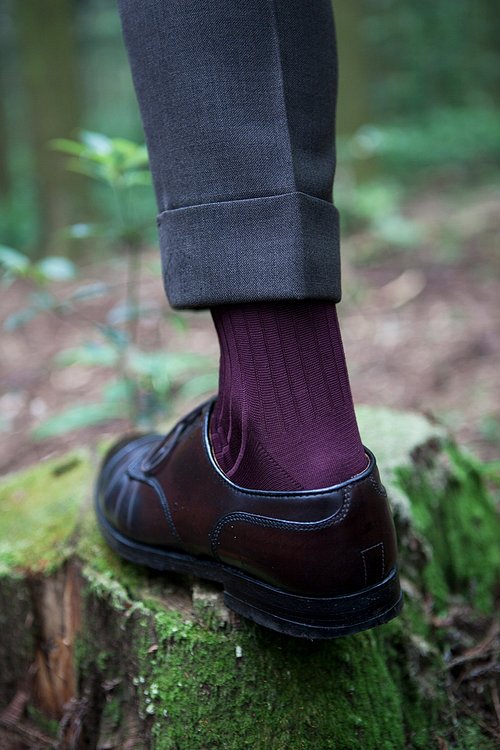 VOTTA(보타) RIB Fig (Silket) - burgundy lines | 신세계V