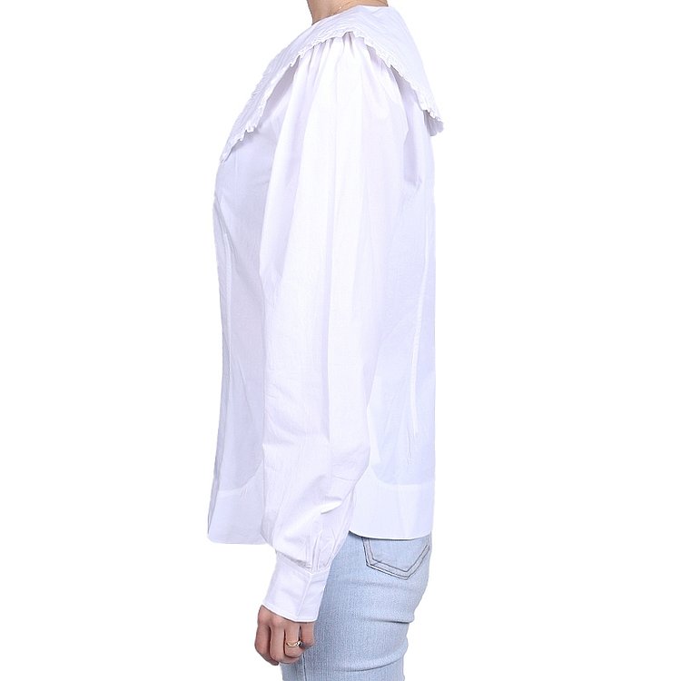 GANNI(가니) 가니 22FW 여성 포플린 블라우스 화이트 F5500 151 | 신세계V