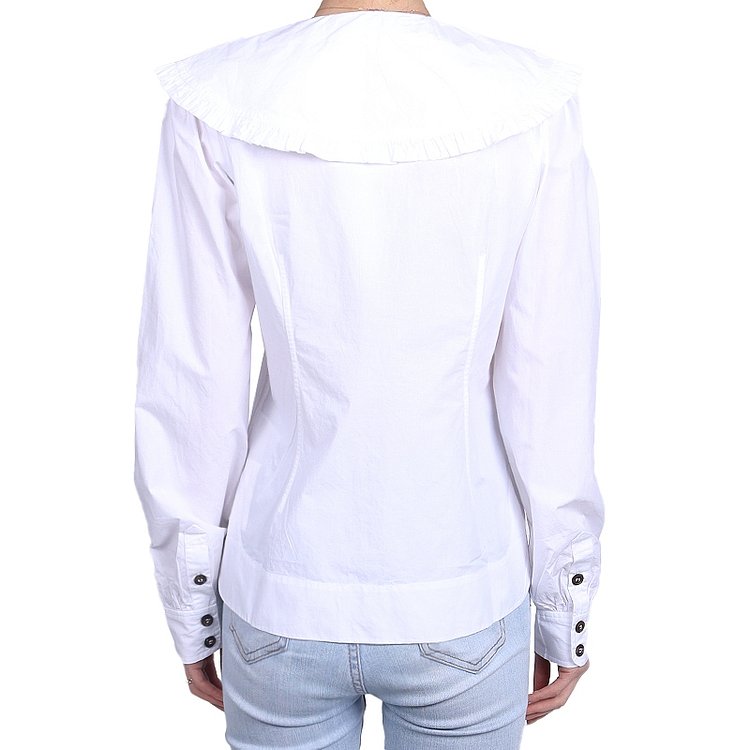 GANNI(가니) 가니 22FW 여성 포플린 블라우스 화이트 F5500 151 | 신세계V