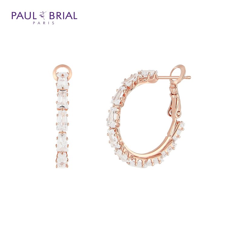 PAUL BRIAL(폴브리알) [PAUL BRIAL] 폴브리알 폴브리알 PKBE0134 (PG) 바게트 후프링 귀걸이 | 신세계V