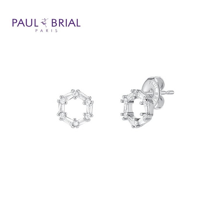 PAUL BRIAL(폴브리알) [PAUL BRIAL] 폴브리알 폴브리알 PYBE0095 (WG) 원형 큐빅 귀걸이 小 | 신세계V