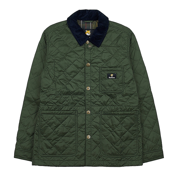 BARBOUR(바버) [바버 X 메종 키츠네] 남성 케닝 퀼팅 자켓 MQU1735 GN73 | 신세계V