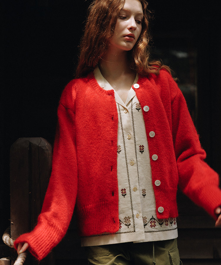 FRITUR(프리터) Mild Button Cardigan Red_F253KN02 | 신세계V