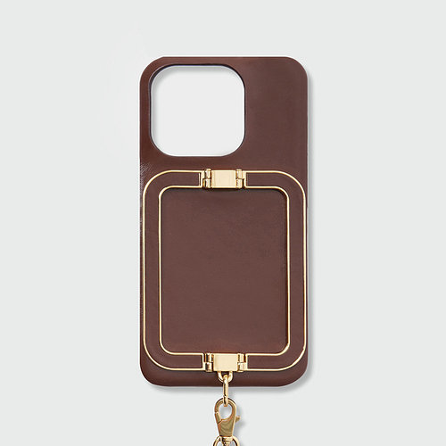 EENK(잉크) Phone Case Liney with Strap Chocolate Brown | 신세계V