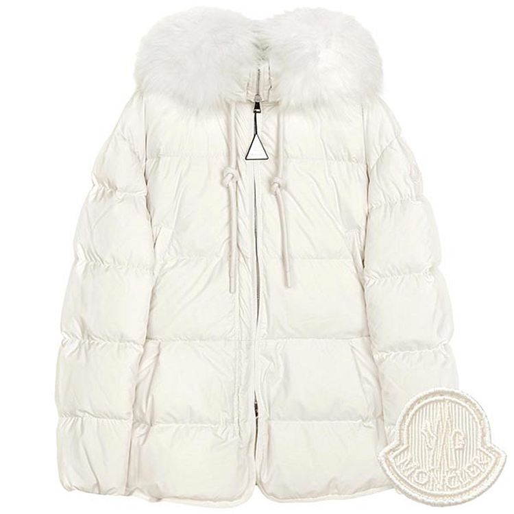 MONCLER(몽클레어) 몽클레어 23FW 화이트 로쿠스텔 쇼츠 후드 구스 다운 자켓 LOCUSTELLE 1A00092 ...