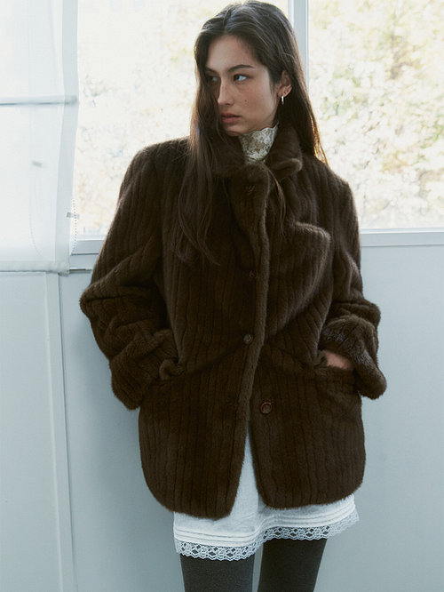 FRITUR(프리터) Fur Blazer Brown_F254JK05 | 신세계V